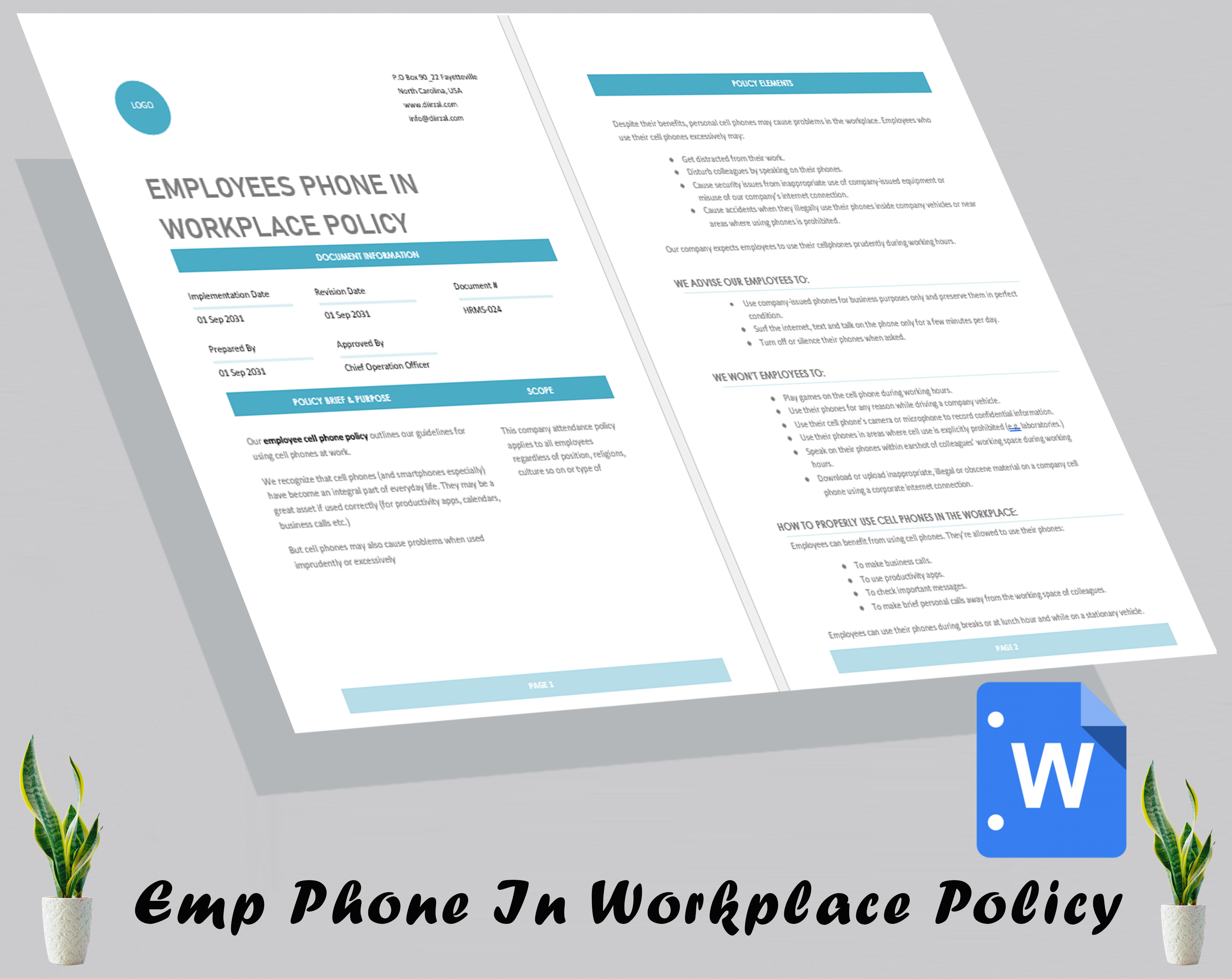 Emp Phone In Workplace Policy - Eloquens