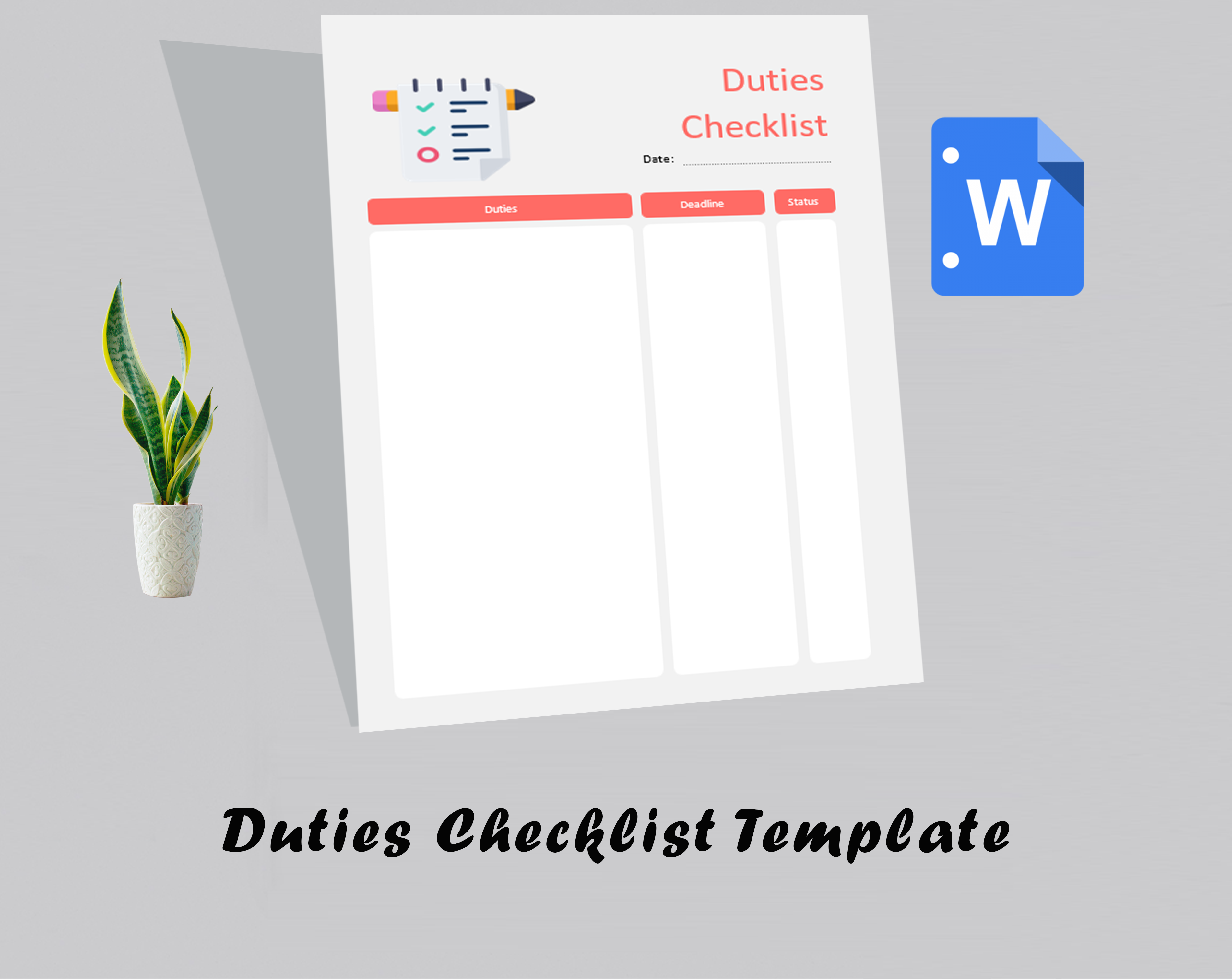 Duties Checklist Template - Eloquens