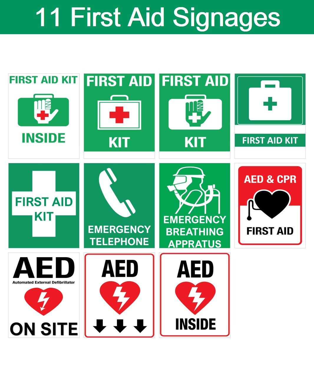 11 First Aid Signages - Eloquens