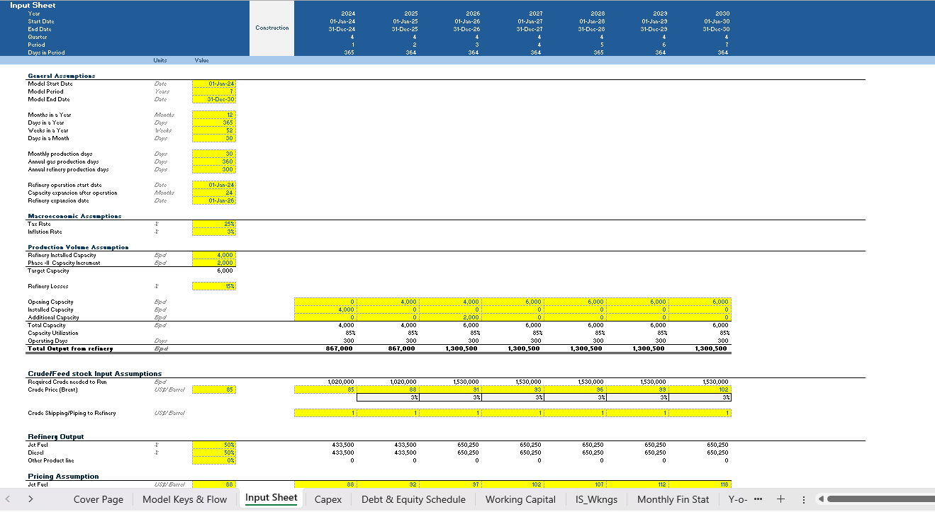 Comprehensive 3 - Statement Financial Model for a Midstream Oil and Gas ...