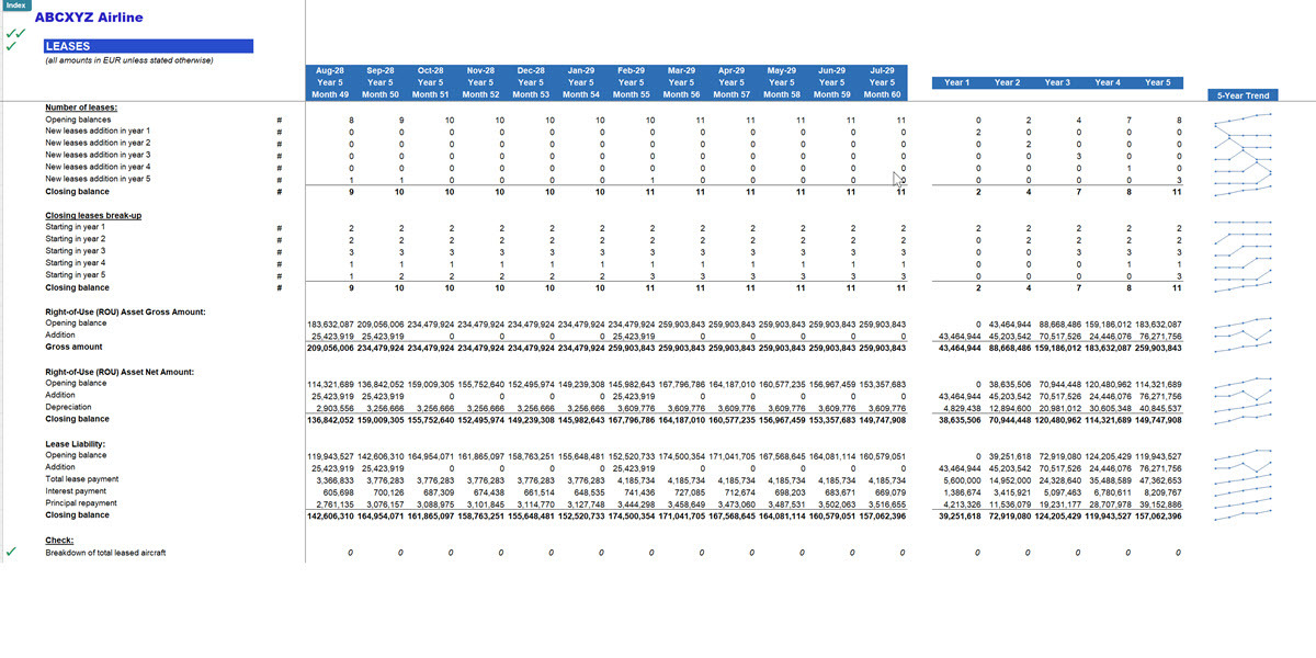 Commerical Airline Financial Model (Aircraft Lease & Capex Option ...