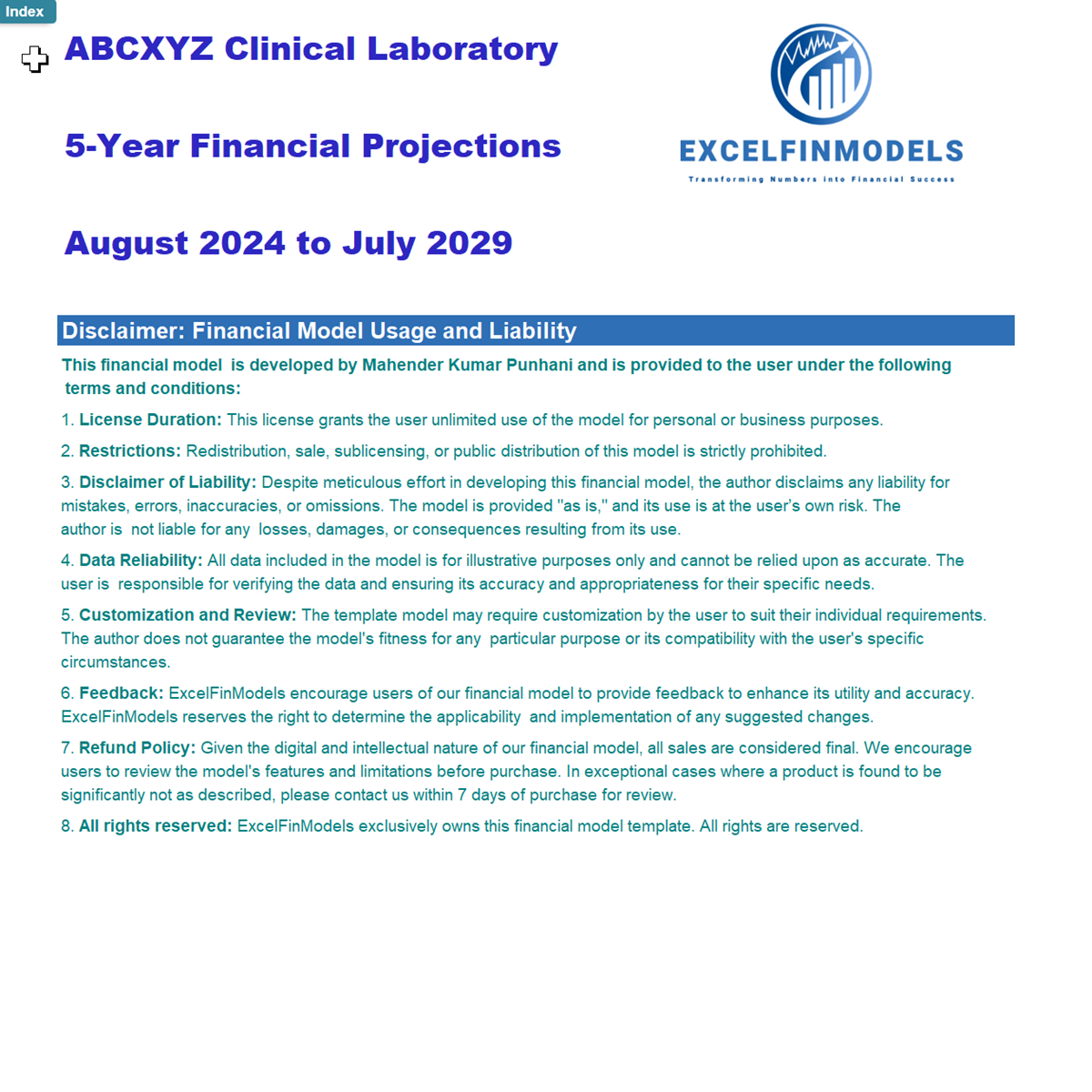 Clinical Laboratory Financial Projection Model - Eloquens
