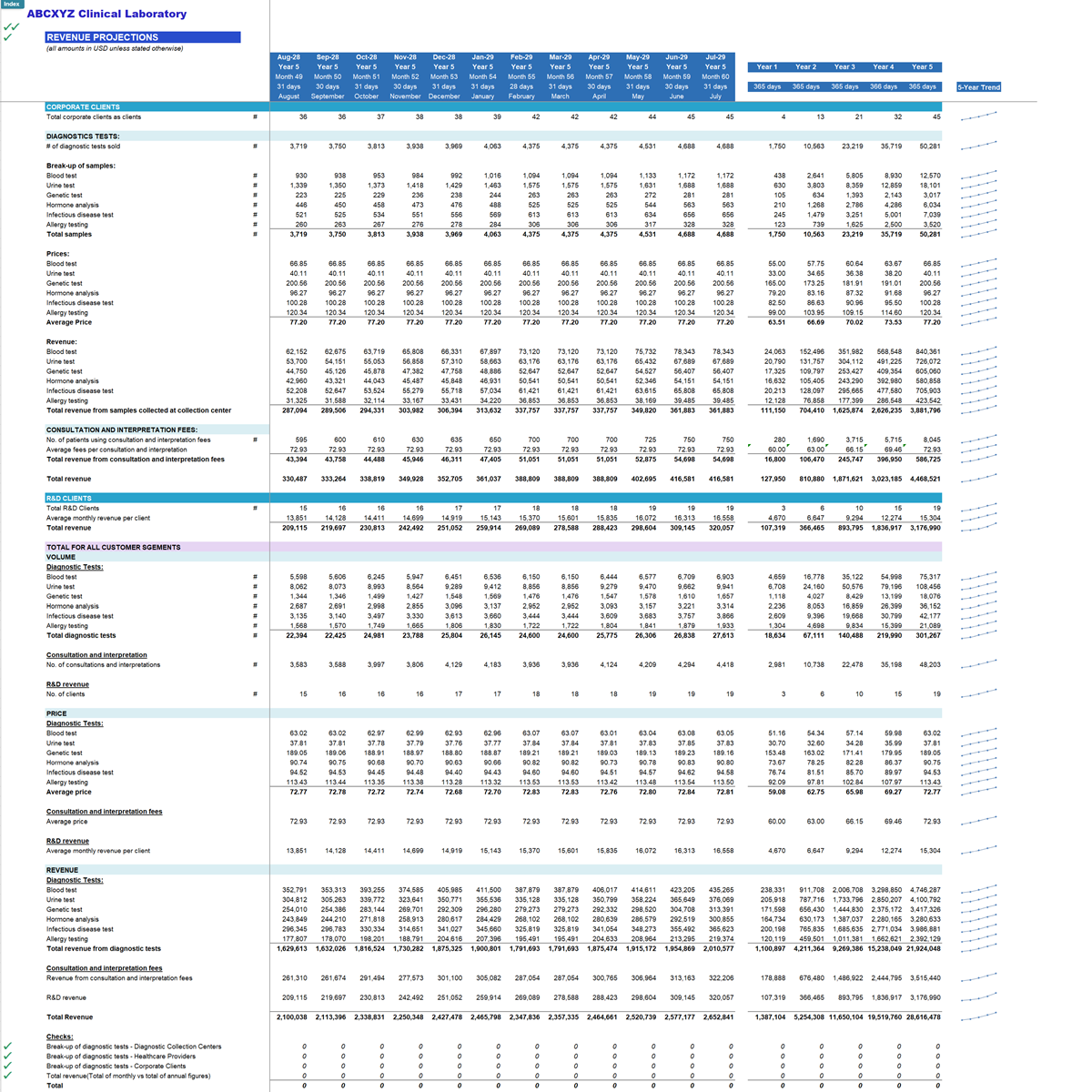 Clinical Laboratory Financial Projection Model - Eloquens