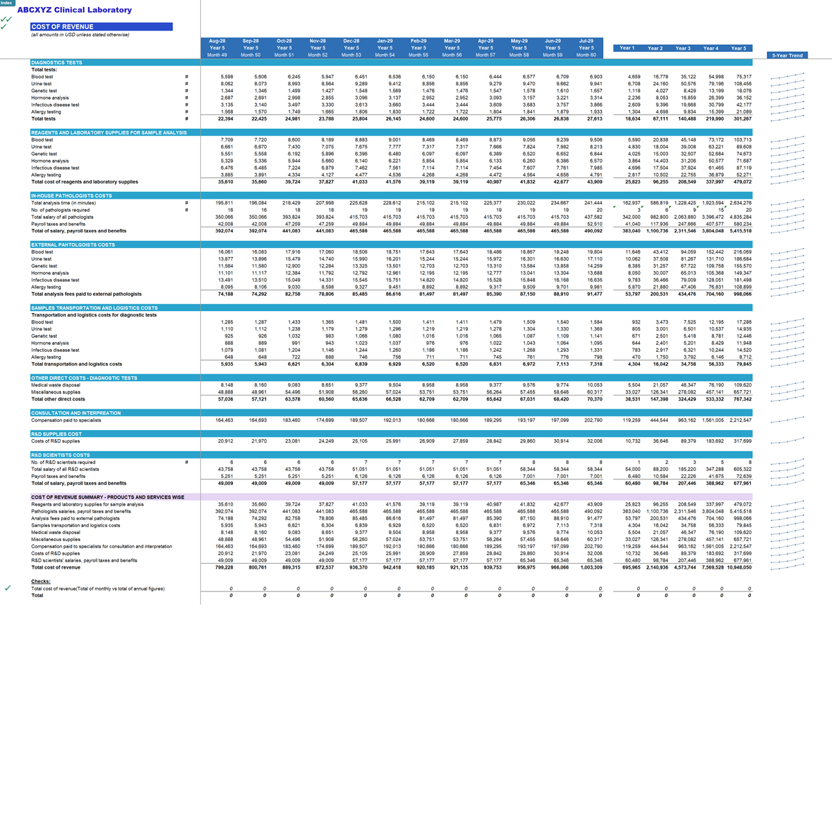 Clinical Laboratory Financial Projection Model - Eloquens