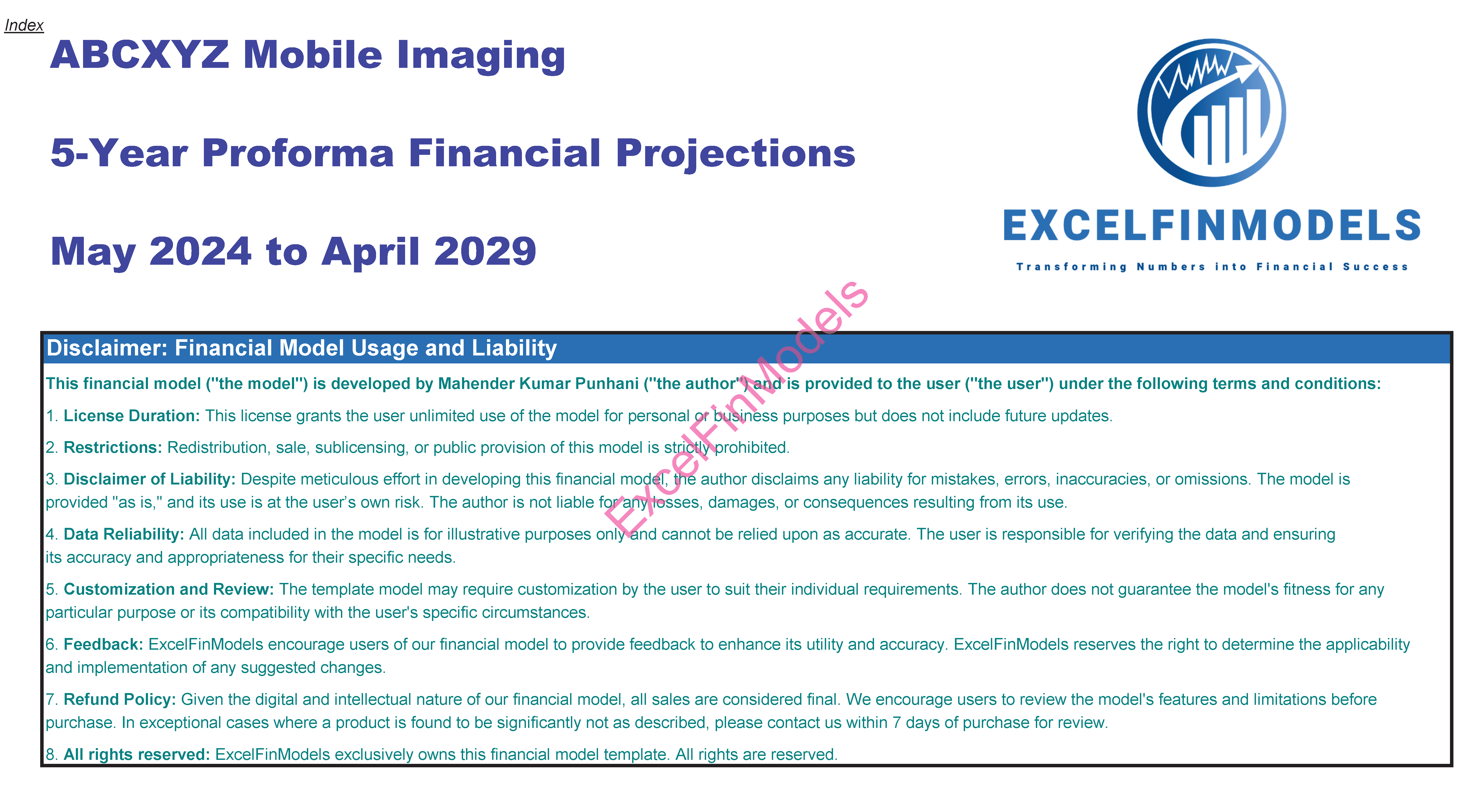 Mobile Imaging Center Financial Model - Eloquens