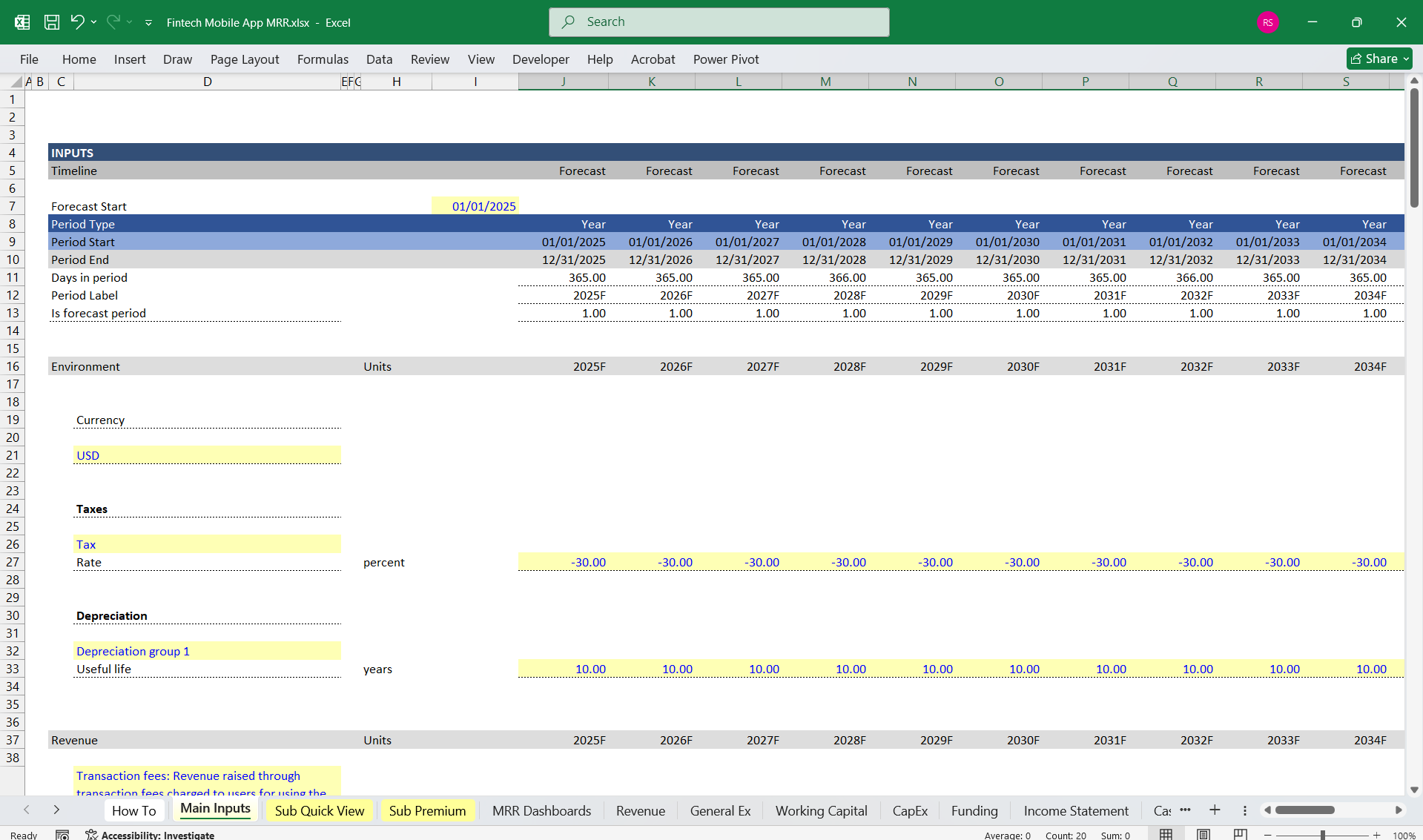Fintech Mobile App Financial Model - Eloquens