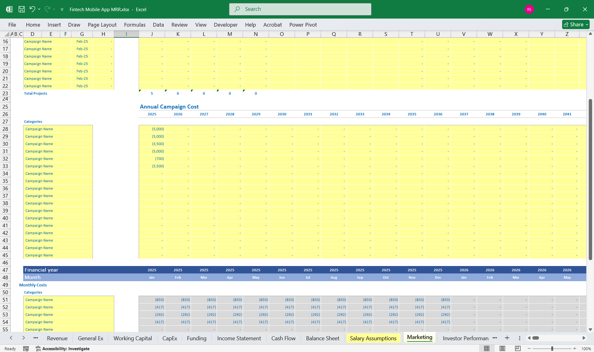 Fintech Mobile App Financial Model - Eloquens