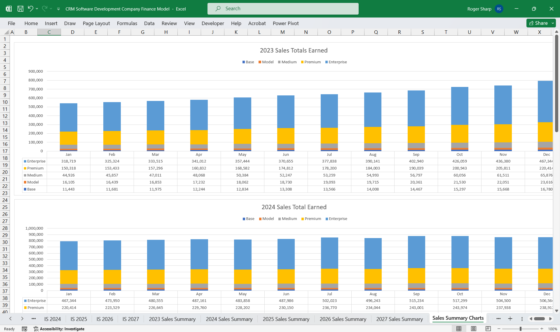 CRM Software Development Company Finance Model - Eloquens