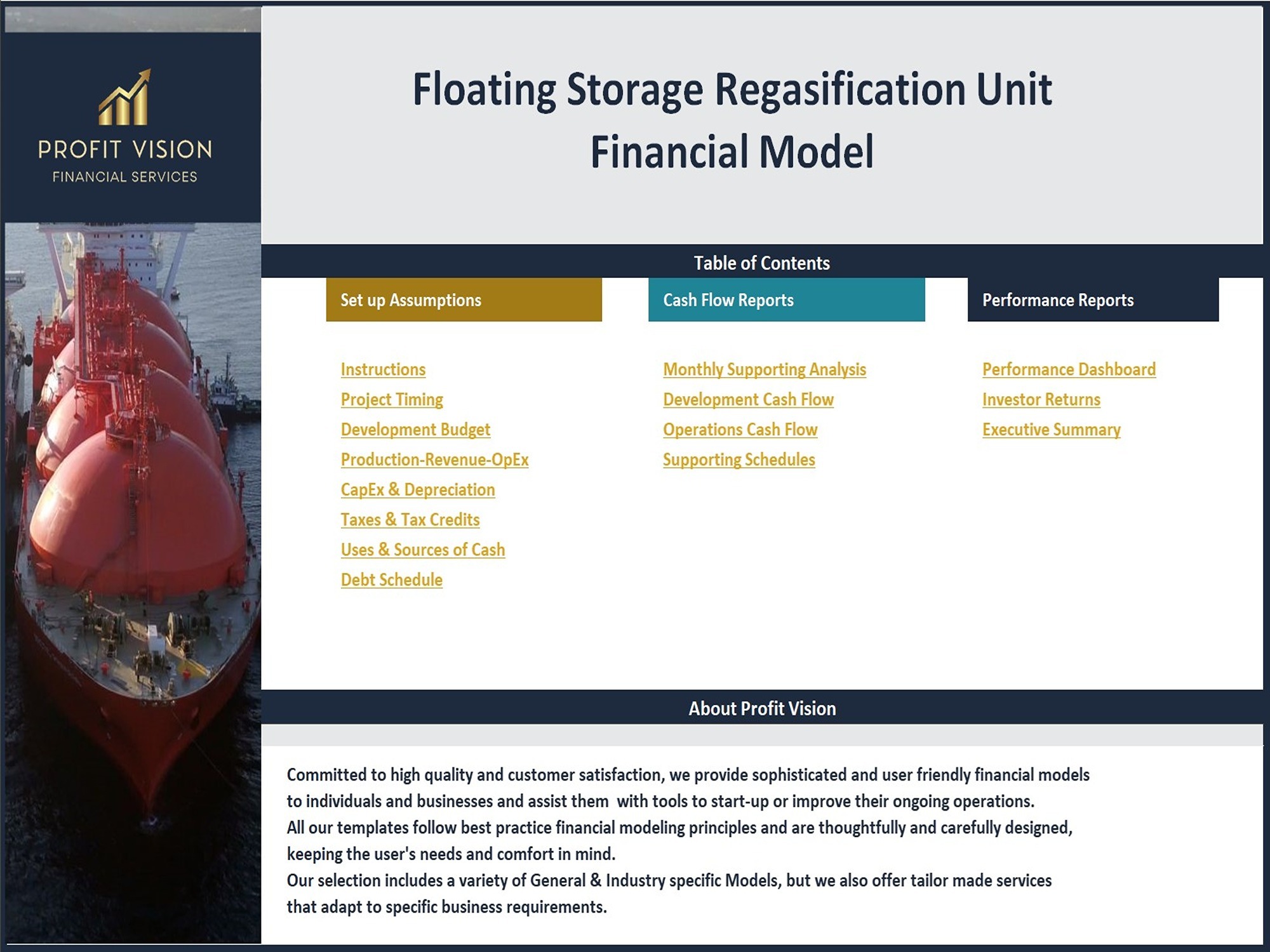 Floating Storage Regasification Unit - Project Finance Model - Eloquens