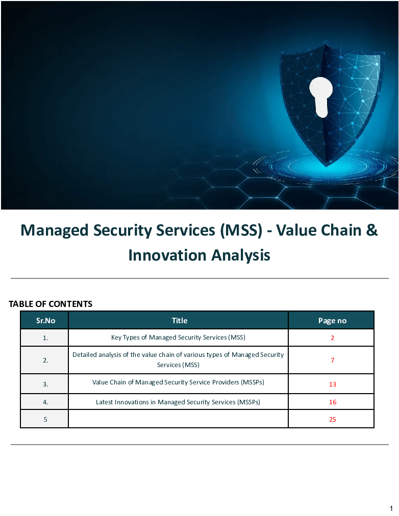 Managed Security Services (MSS) - Value Chain & Innovation Analysis - Eloquens