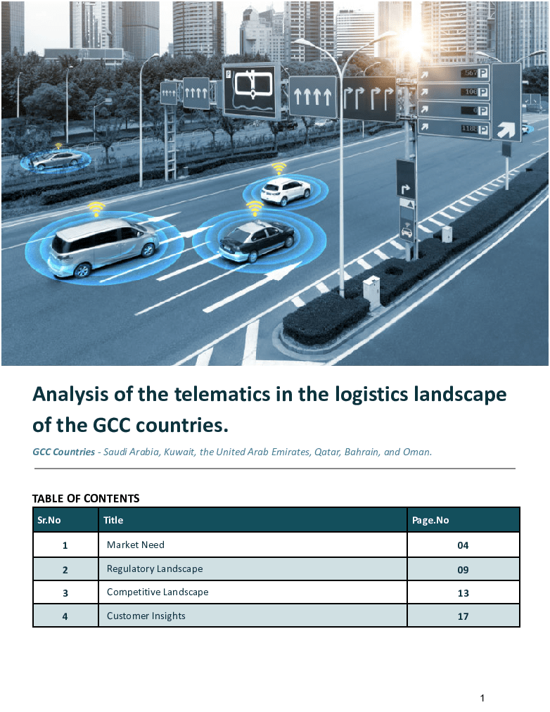 Analysis of the telematics in the logistics landscape of the GCC countries. - Eloquens
