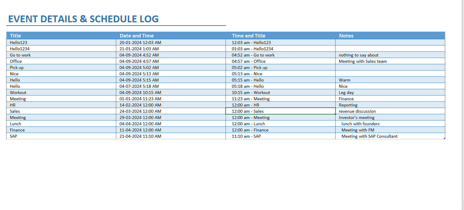 Dynamic Appointment Scheduler in Excel / Monthly Calendar View - Eloquens