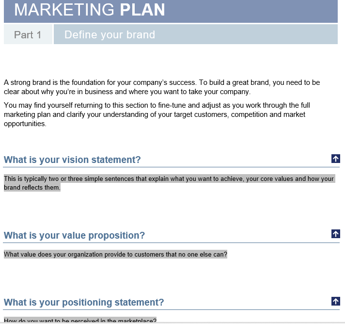 Marketing Plan Template and Worksheet - Eloquens