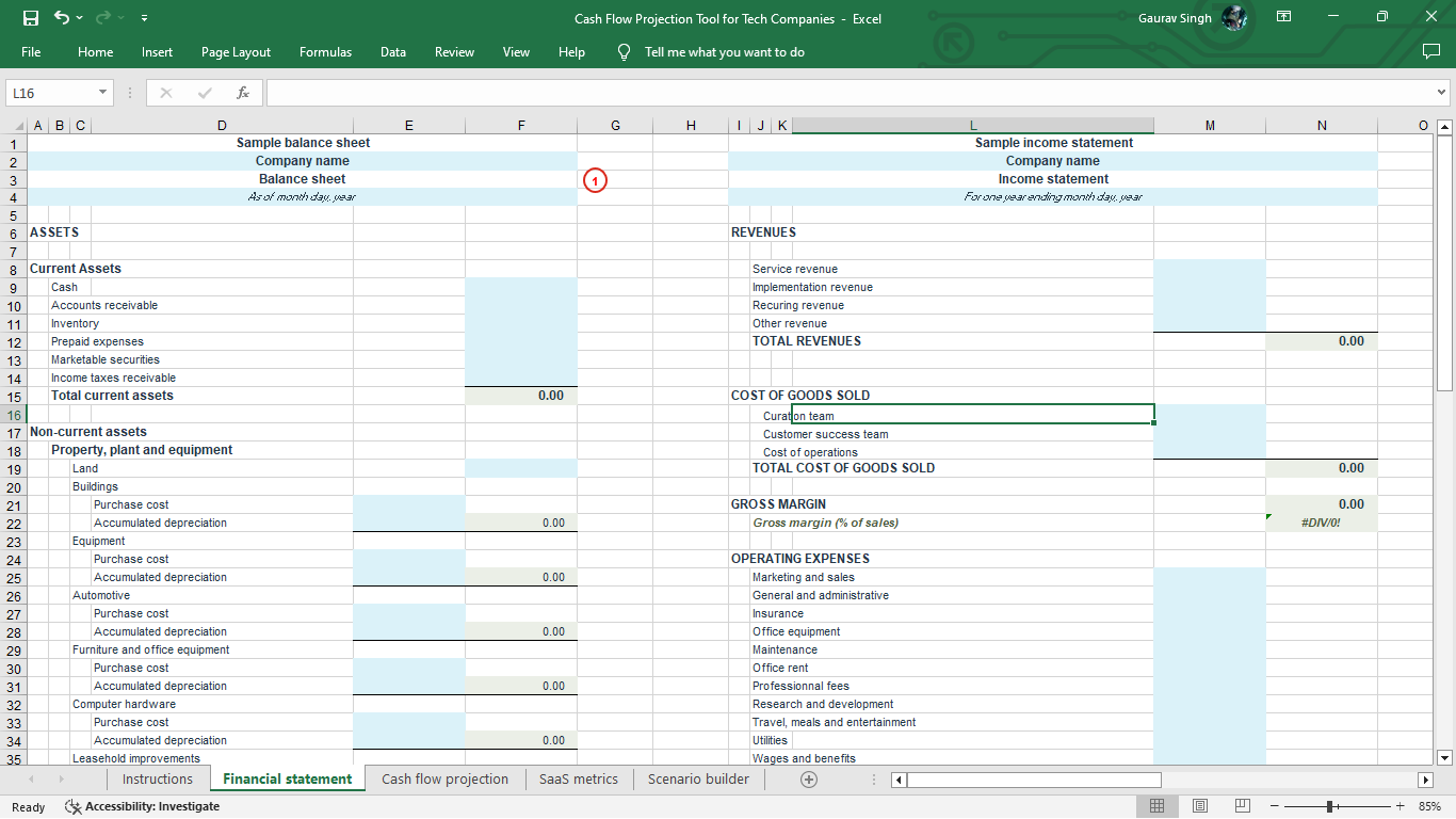 Cash Flow Projection Tool for Tech Companies - Eloquens