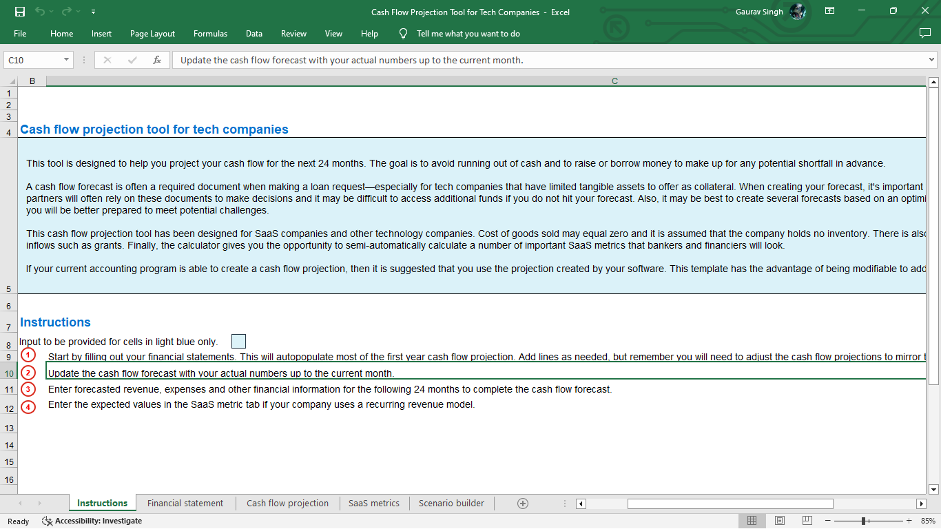 Cash Flow Projection Tool for Tech Companies - Eloquens