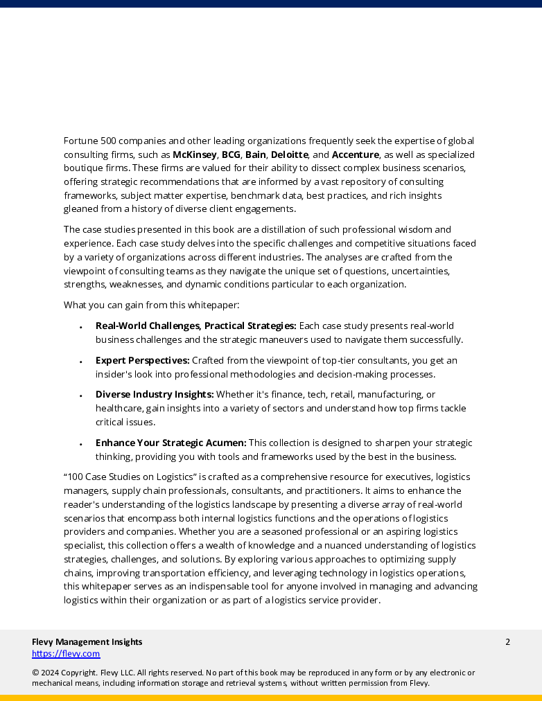 100 Case Studies on Logistics - Eloquens