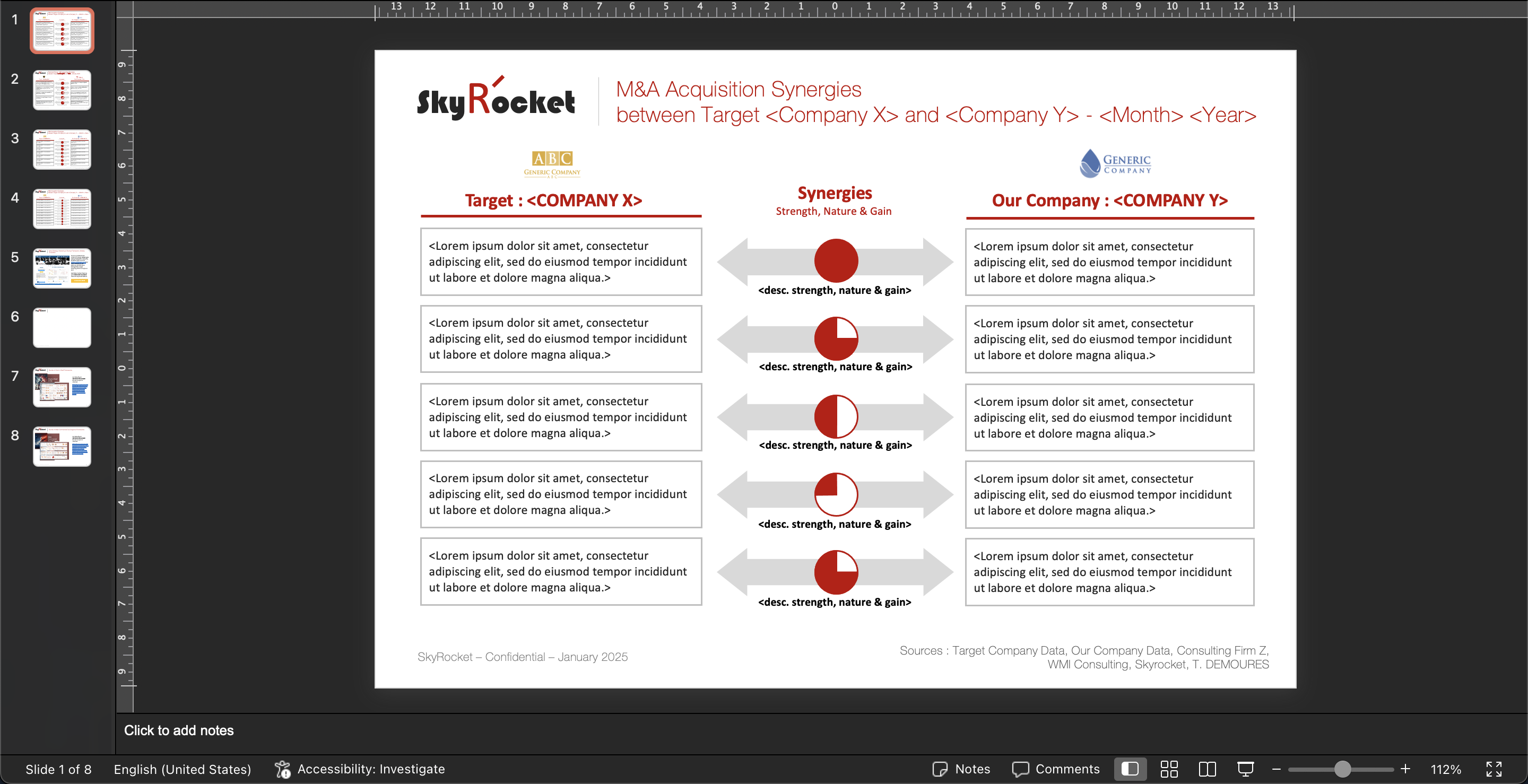 M&A Acquisition Synergies Slide Template - Eloquens