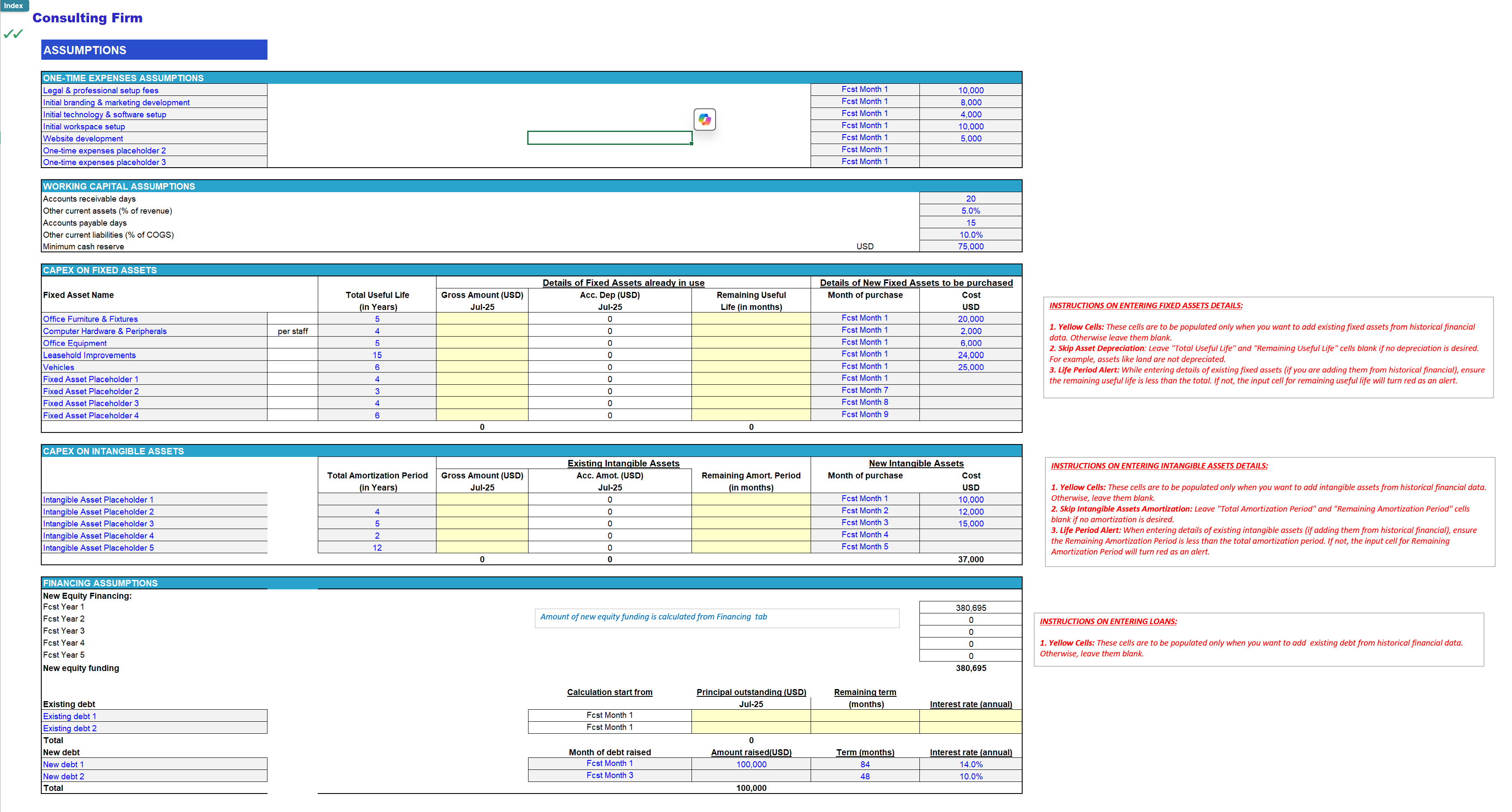 5-Year Monthly 3-Statement Financial Forecast Model for Consulting Firm ...