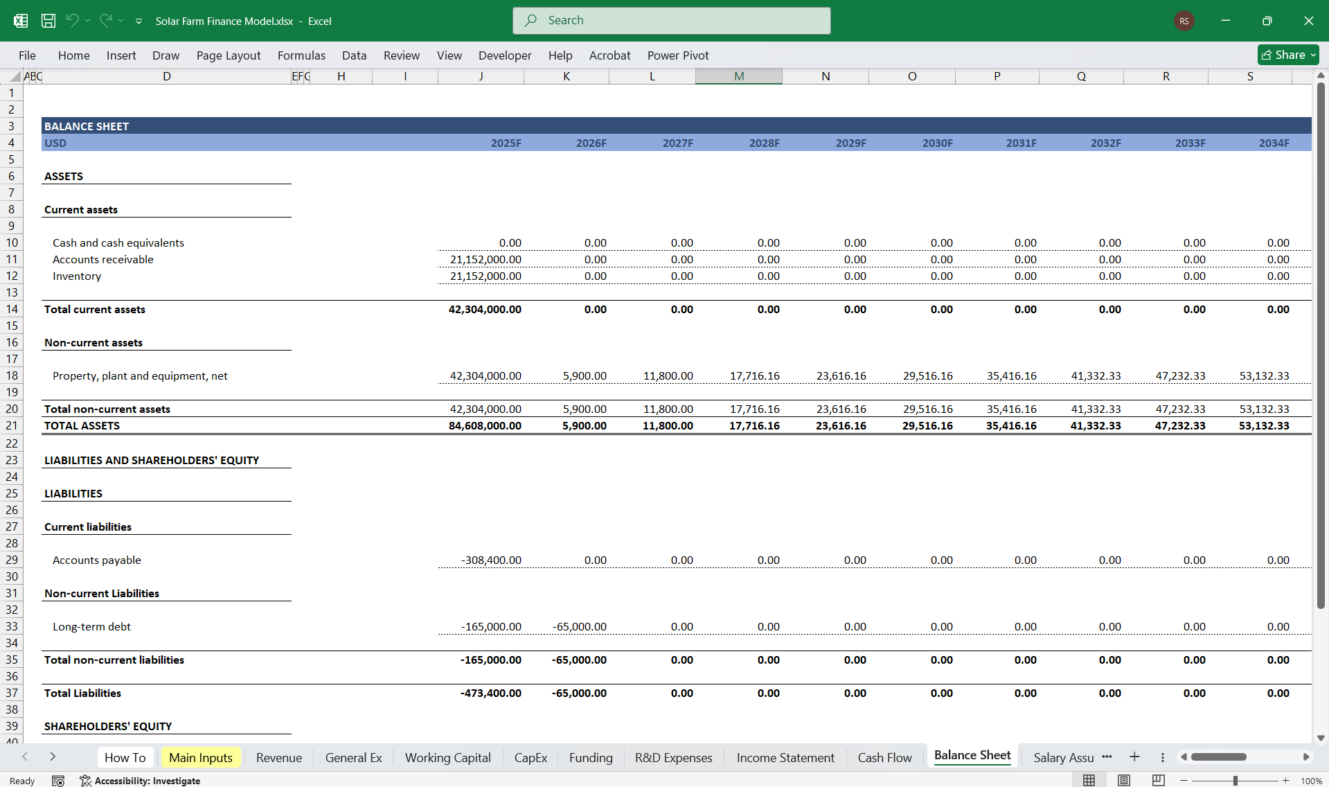 Solar Farm Financial Model 20 Years - Eloquens