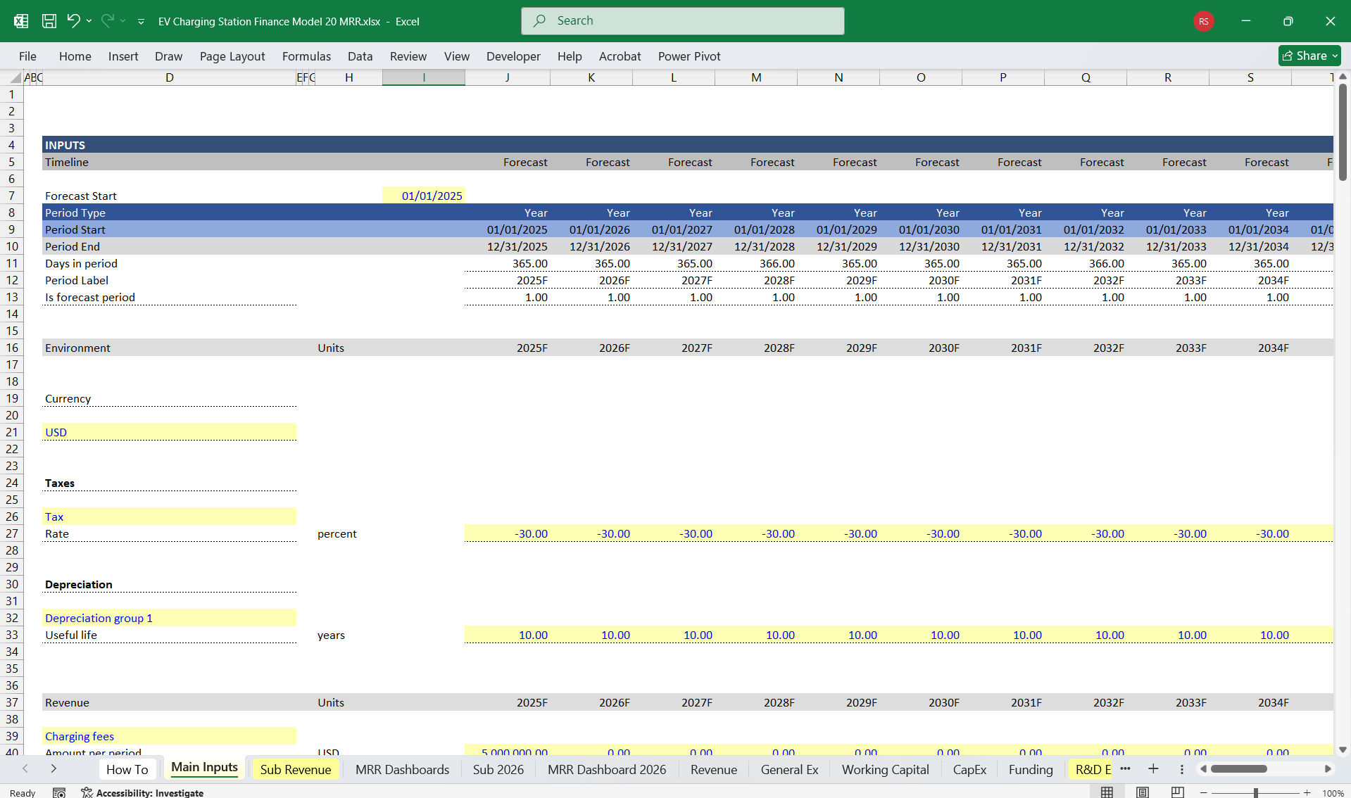 EV Charging Station Financial Model 20 Years PAYG & Subscription ...