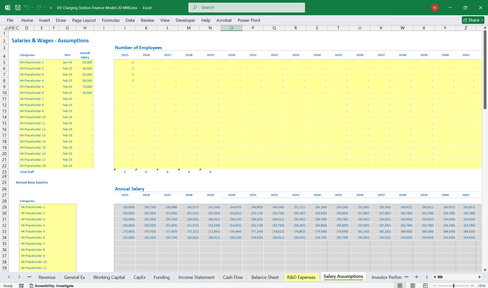EV Charging Station Financial Model 20 Years PAYG & Subscription ...
