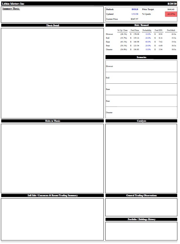 Automated Stock Two-Pager w/ Historical Valuation Charts (Bloomberg ...