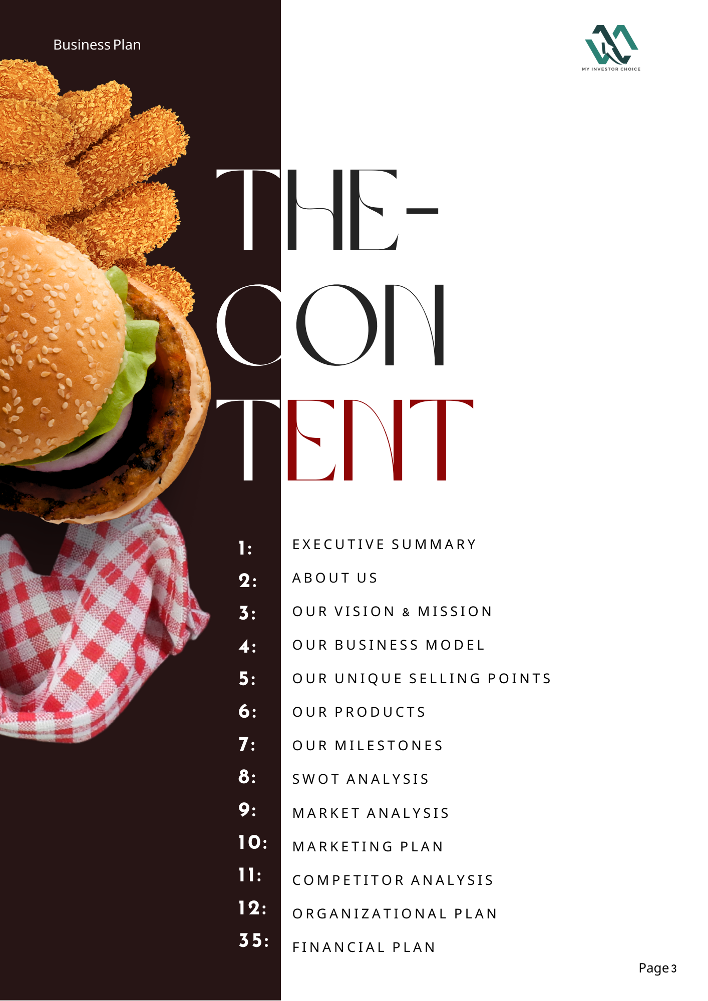 Food Cafe Restaurant Business Plan Template - Eloquens