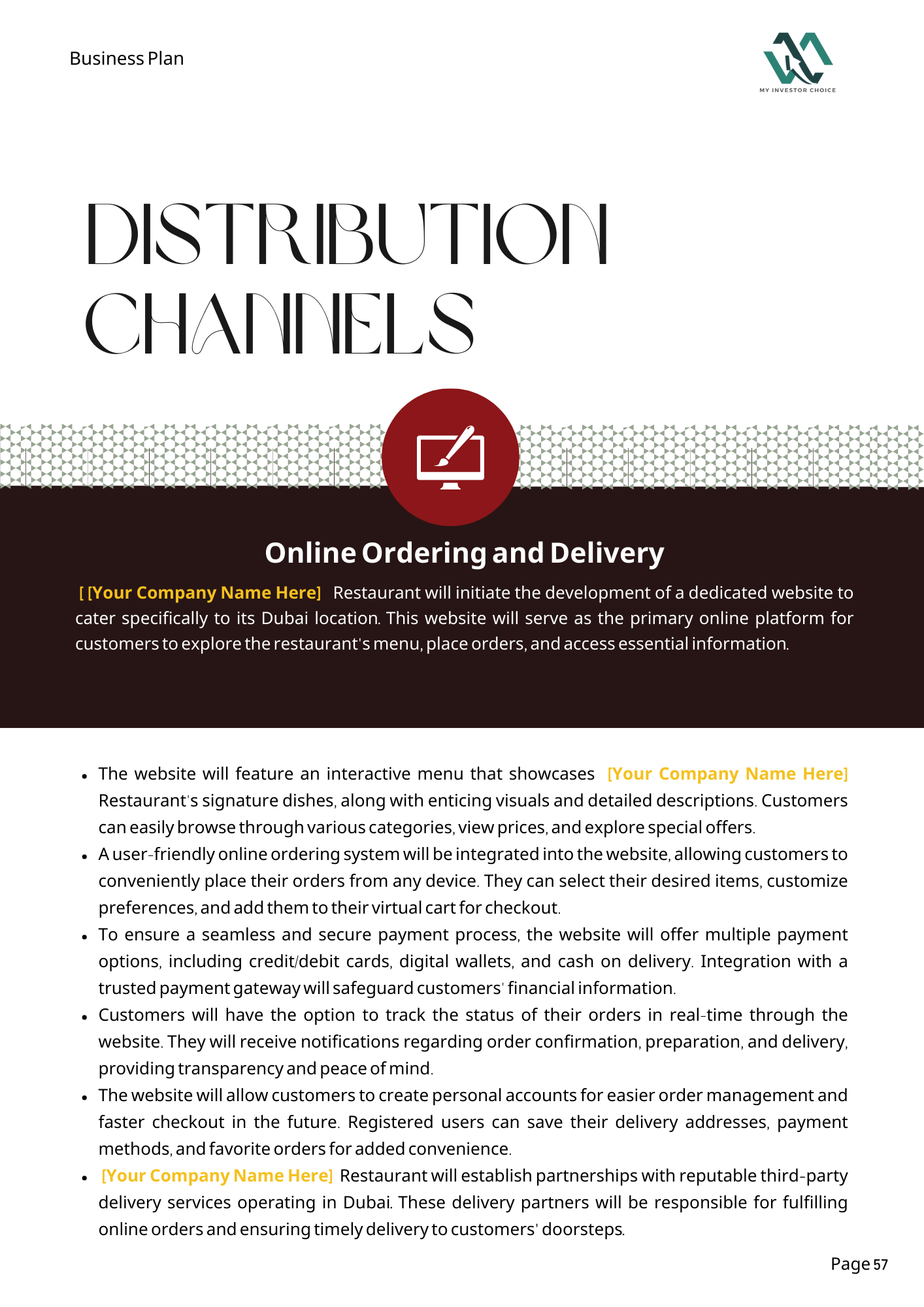 Food Cafe Restaurant Business Plan Template - Eloquens