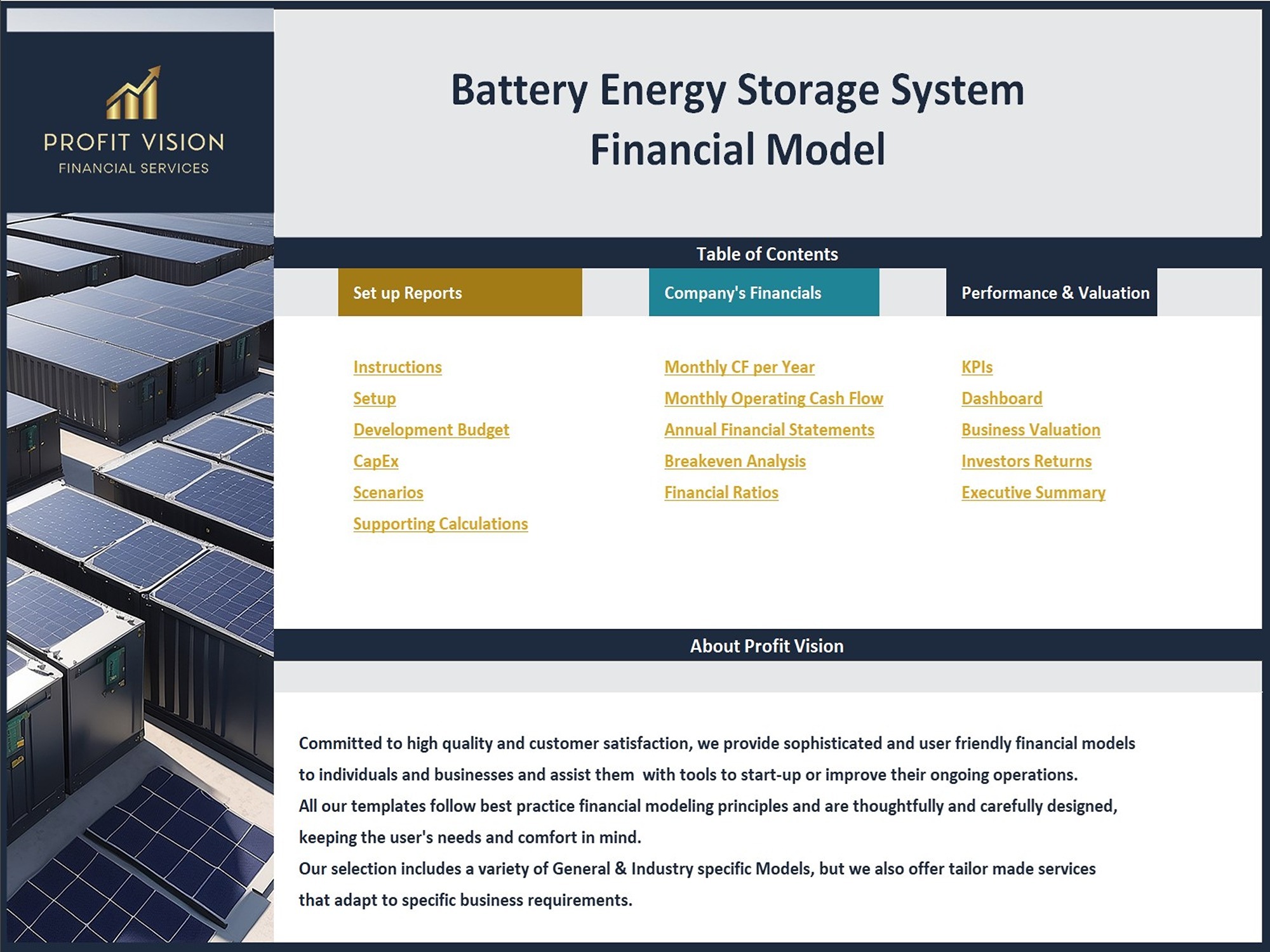 Battery Energy Storage System (BESS) - 10 Year Financial Model - Eloquens