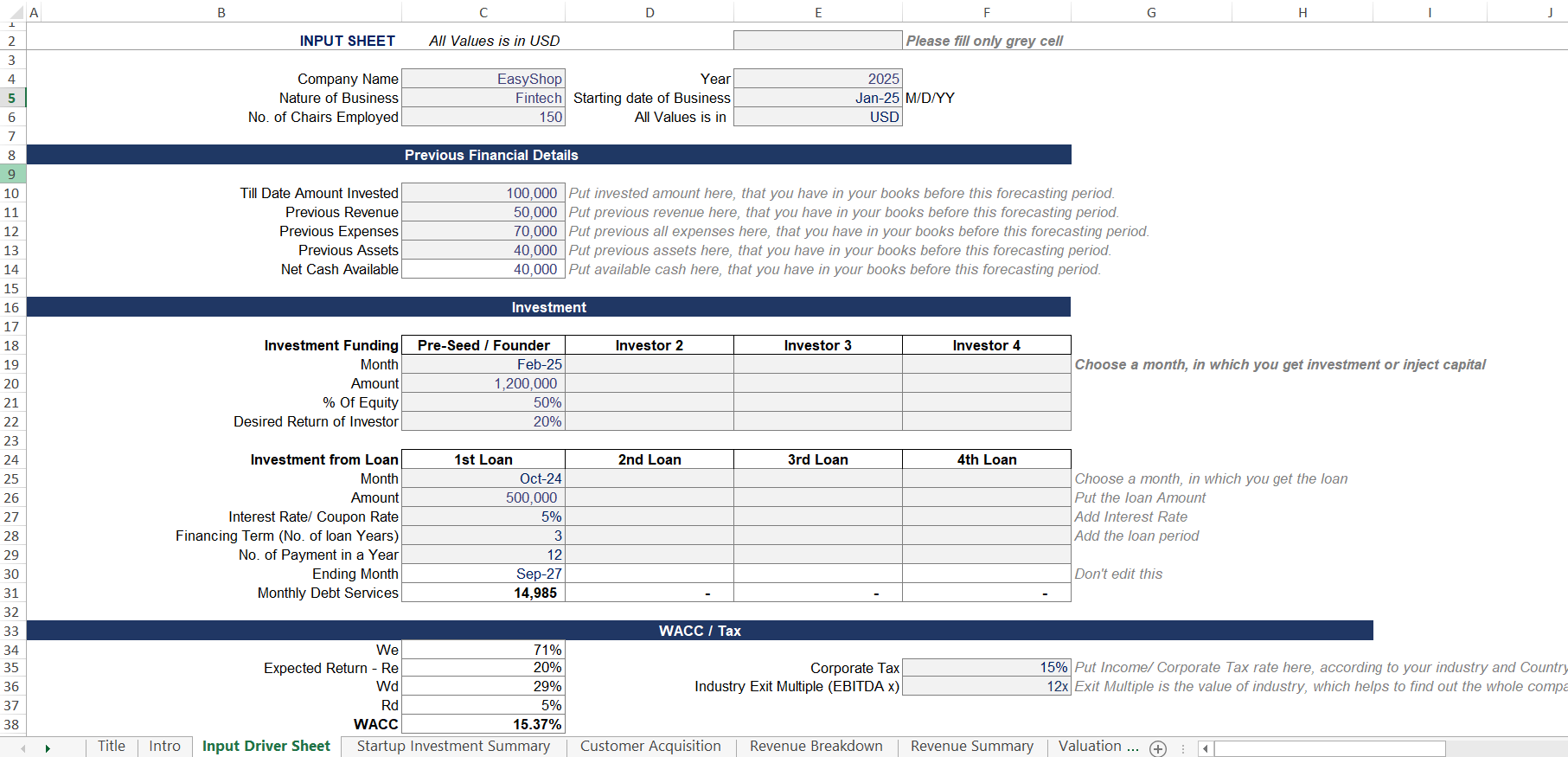 Fintech-Payment Financial Model Excel Template - Eloquens