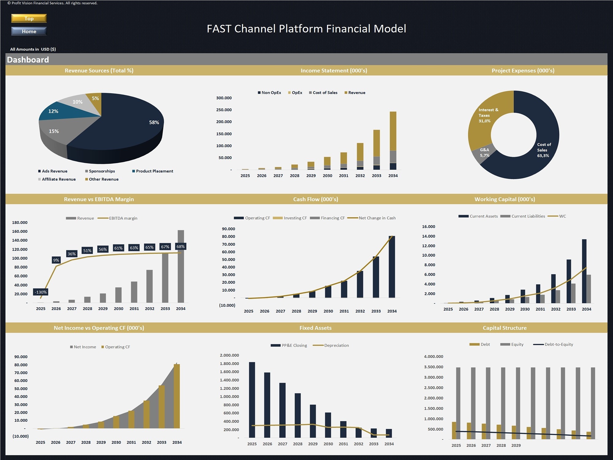 Free Ad-Supported TV (FAST) Platform – 10 Year Financial Model - Eloquens