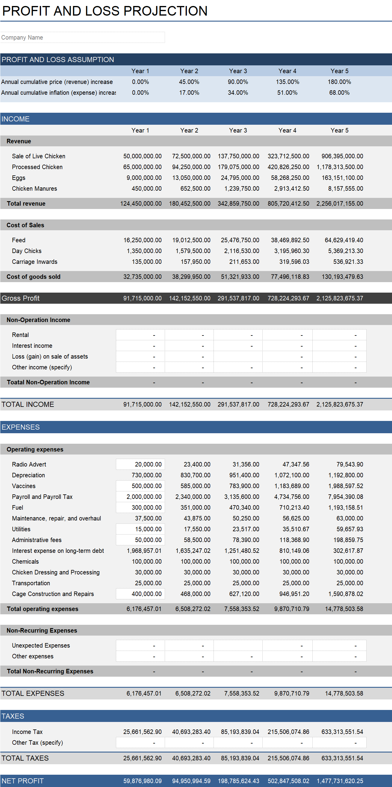 Poultry Farm 5 Year Financial Plan and Projections - Eloquens