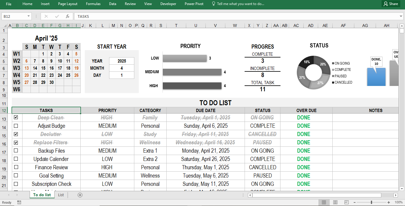 To-do-List-Excel Spreadsheet - Eloquens