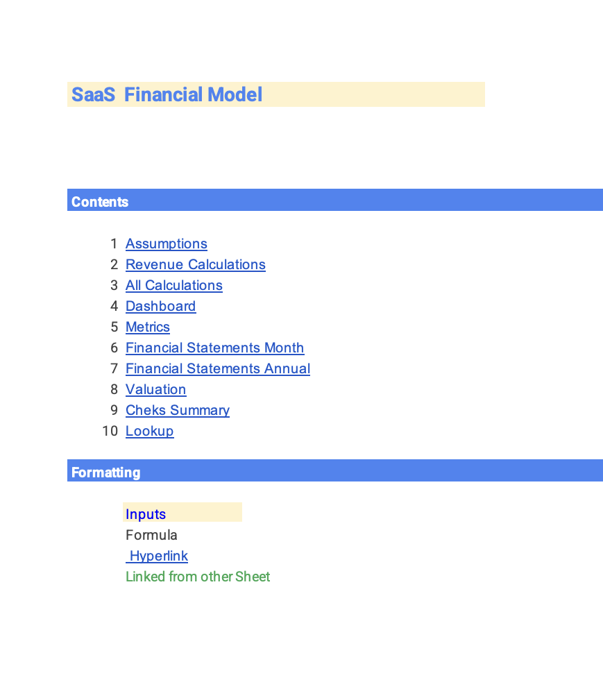 SaaS Financial Model - Eloquens