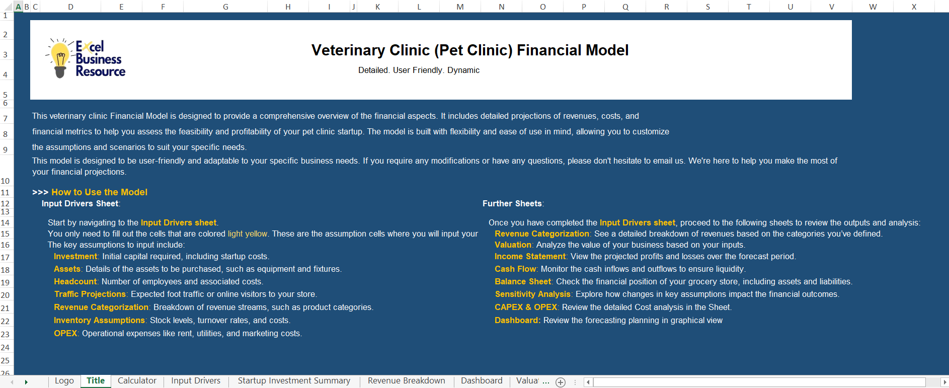 Petcare Clinic (Veterinary Clinic) Financial Model - Eloquens