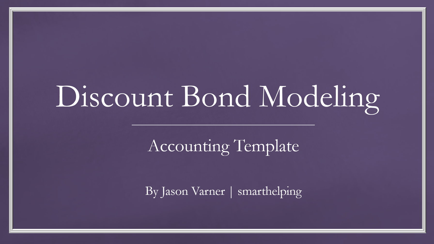 Bond Model - Includes Financial Statement Impact - Eloquens