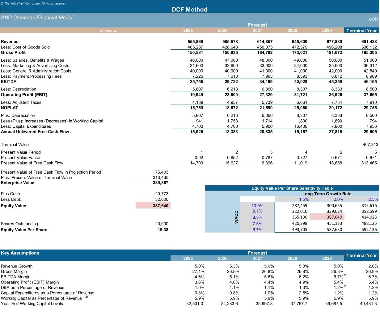 Advanced Financial Model with Forecasting & DCF Valuation - Eloquens