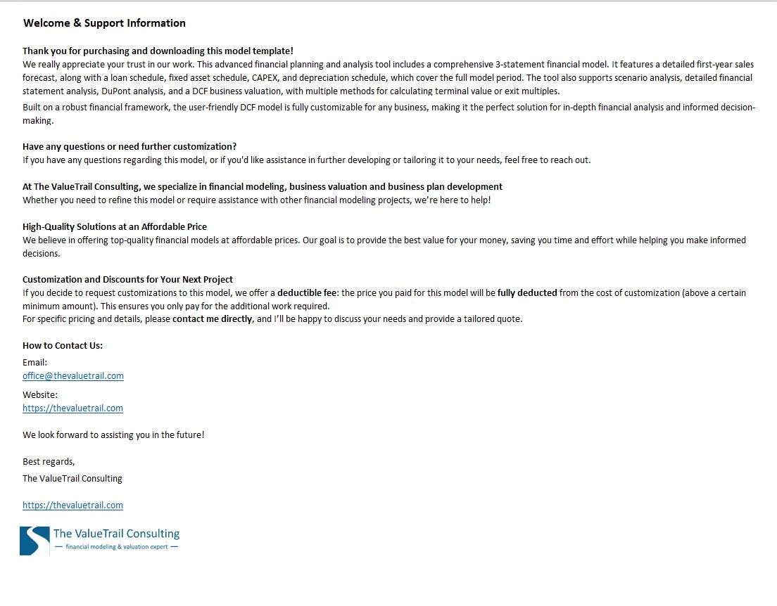 Advanced Financial Model with Forecasting & DCF Valuation - Eloquens