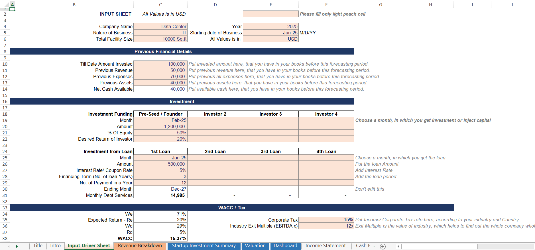 Data Center Financial Model xls - Eloquens