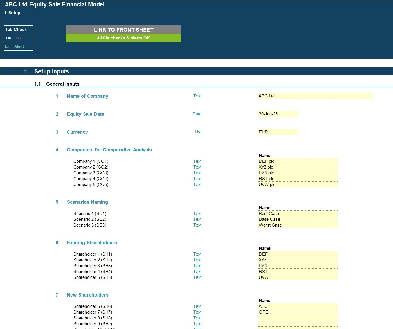 Equity Sale Financial Model - Eloquens
