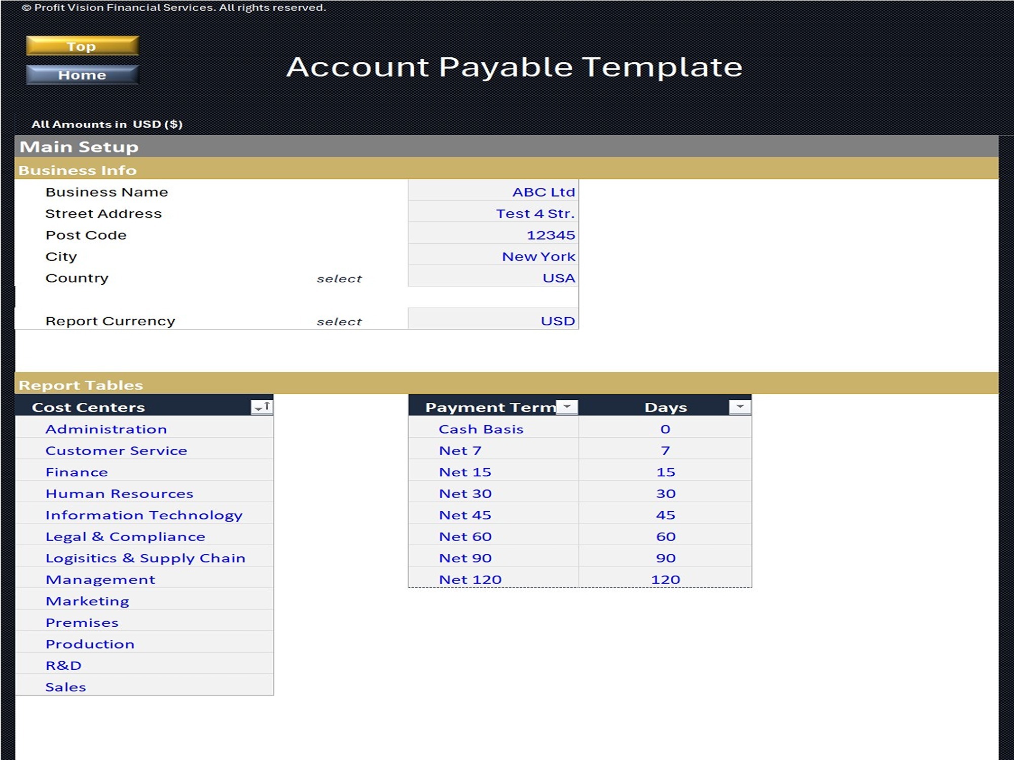 Accounts Payable Template / Invoice Tracking - Aging Report - Supplier ...
