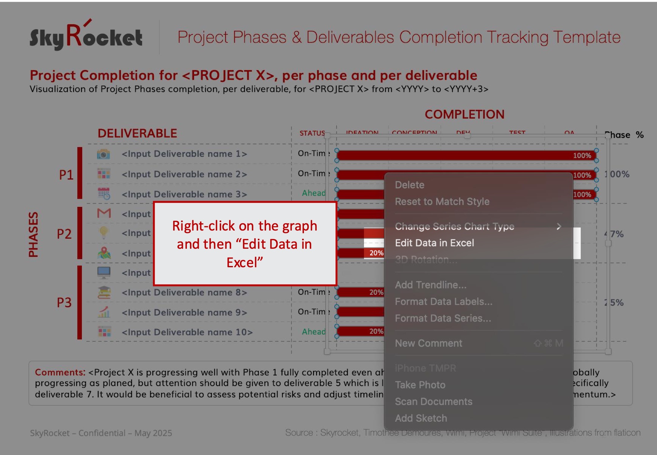 Project Phases & Deliverables Completion Tracking Template Slide - Eloquens