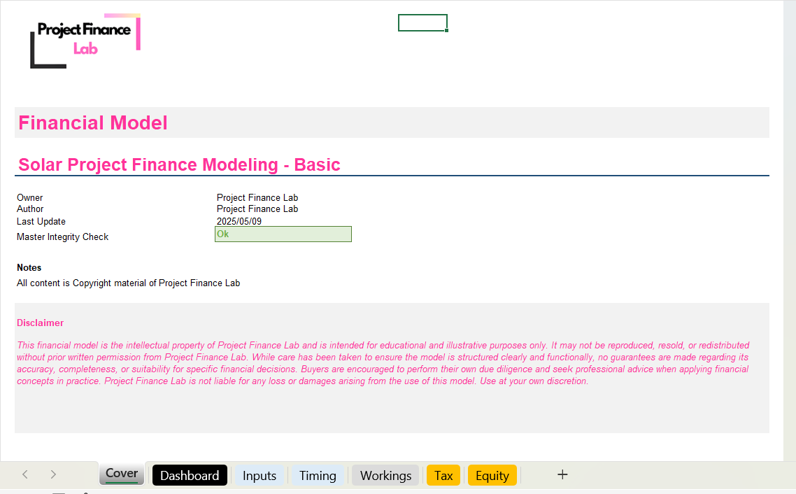 Solar Project Finance Modeling Test – Excel Case Study Template ...