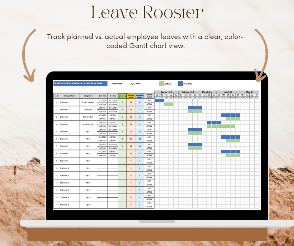 6 Excel Gantt Charts Bundle | Task Management – Timelines, Leave, Plan ...
