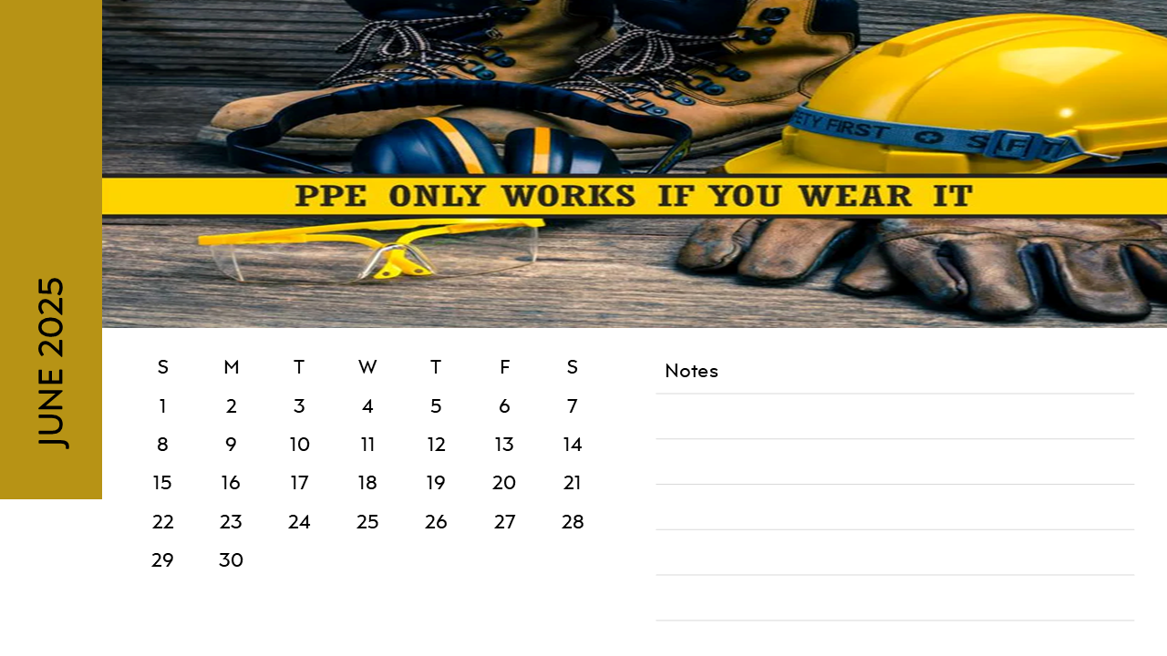 Safety Calendar 2025 PPT - 100 % Fully Editable - Eloquens