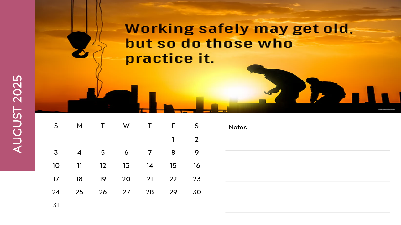 Safety Calendar 2025 PPT - 100 % Fully Editable - Eloquens