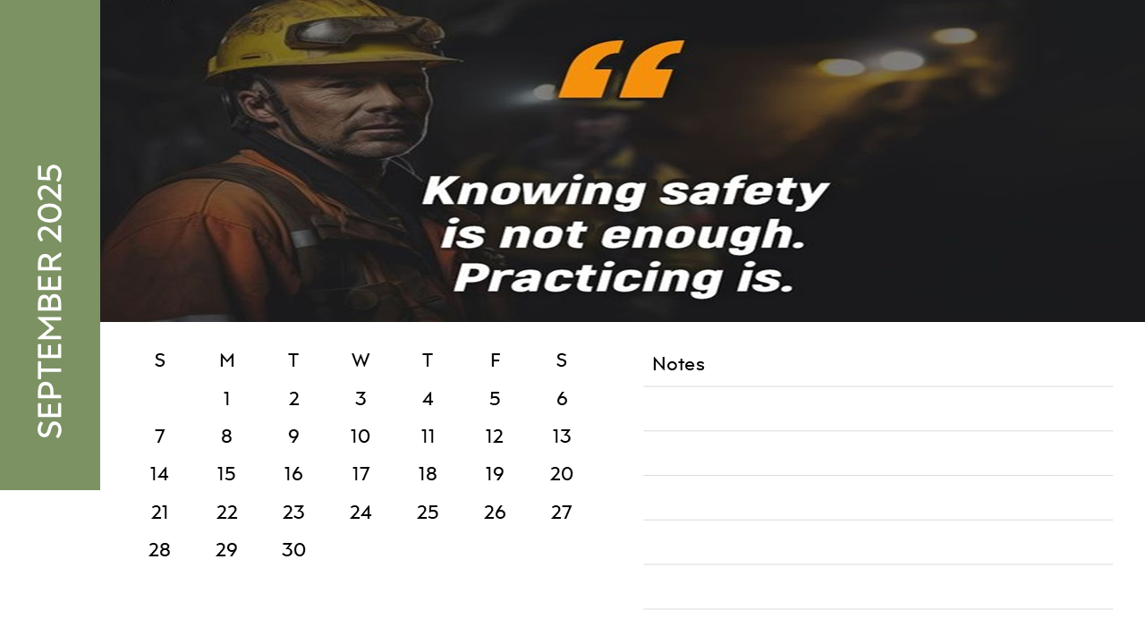 Safety Calendar 2025 PPT - 100 % Fully Editable - Eloquens