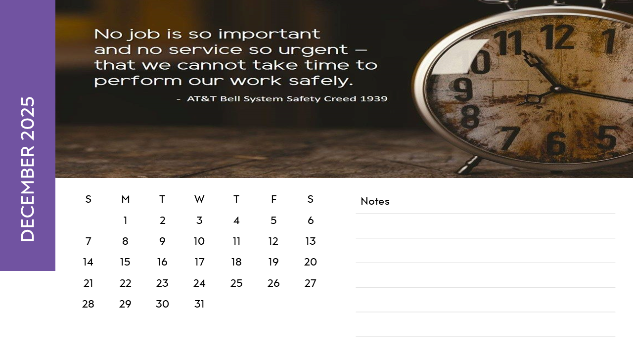 Safety Calendar 2025 PPT - 100 % Fully Editable - Eloquens