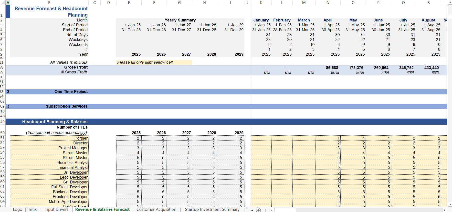 Software Development Firm Financial Forecasting Model - Eloquens