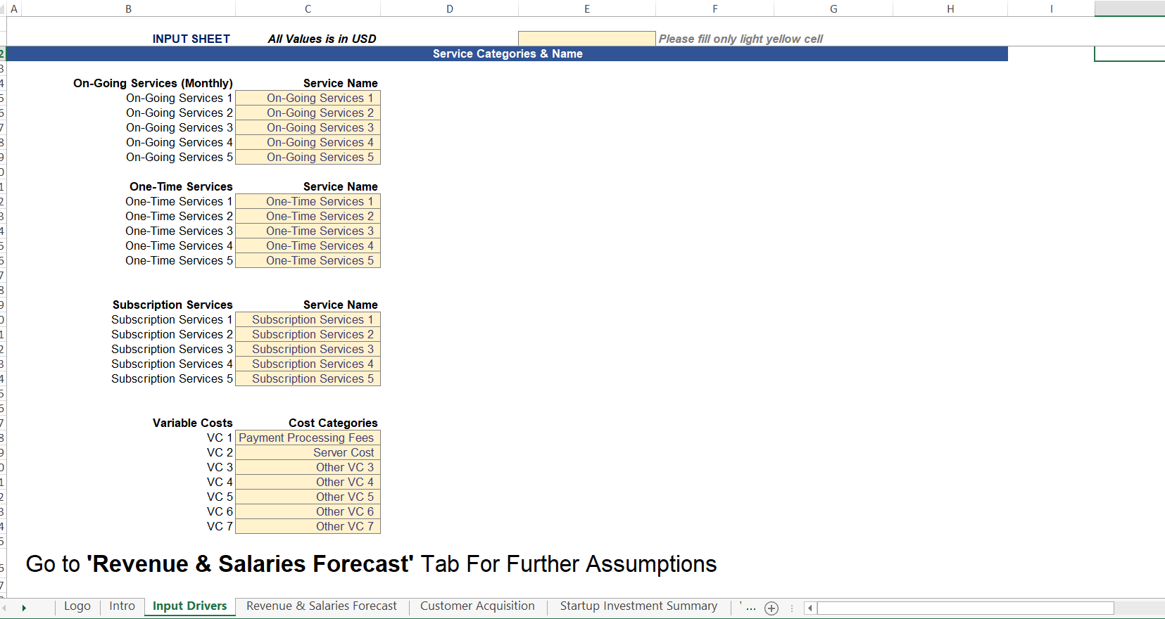 Professional Services Financial Model - Eloquens